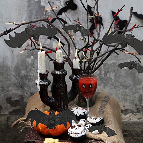 BigOtters 12pcs Halloween Bats,Rubber Hanging Vampire Bats for ...