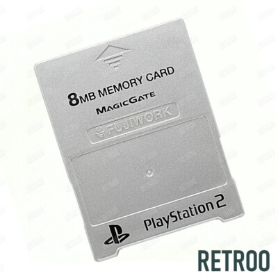 Fujiwork Silver Licensed PlayStation2 8MB MagicGate Memory Card PS2 ...