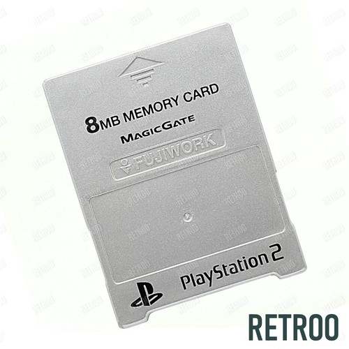 Fujiwork Silver Licensed PlayStation2 8MB MagicGate Memory Card PS2 ...