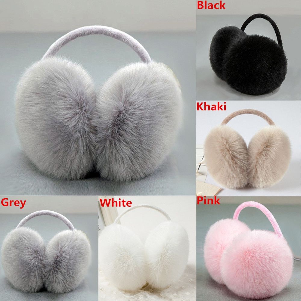 Women Fluffy Soft Ear Muffs Warm Earflaps Plush Ear Warmer | eBay Australia