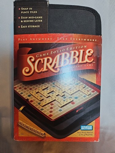 New 2002 Scrabble Crossword Game Folio Edition w Zipper Case Travel PB ...