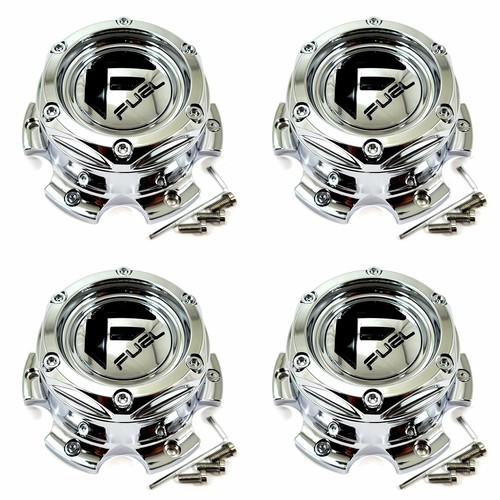 4 Fuel Off-Roads Chrome Center Caps for 6L D637 Vortex D638 Vortex D662 ...