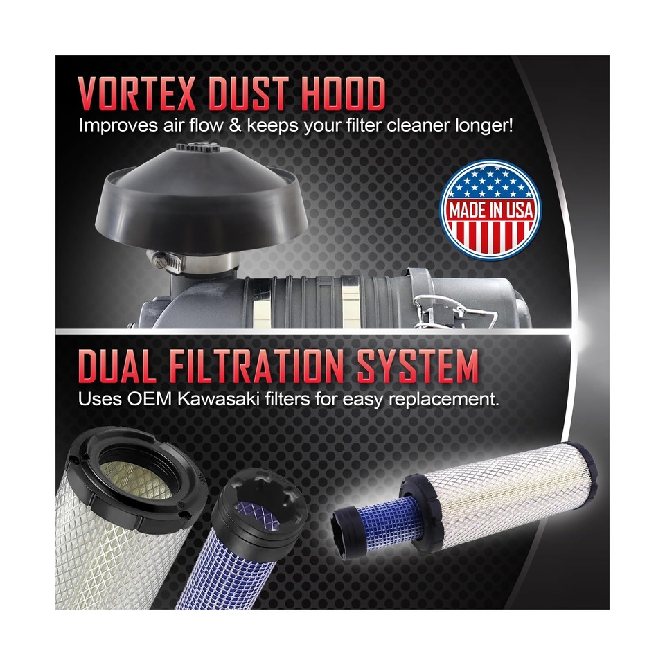 Air Filter Upgrade Kit fits Kawasaki FR651V FR691V FR730V - Heavy Duty ...