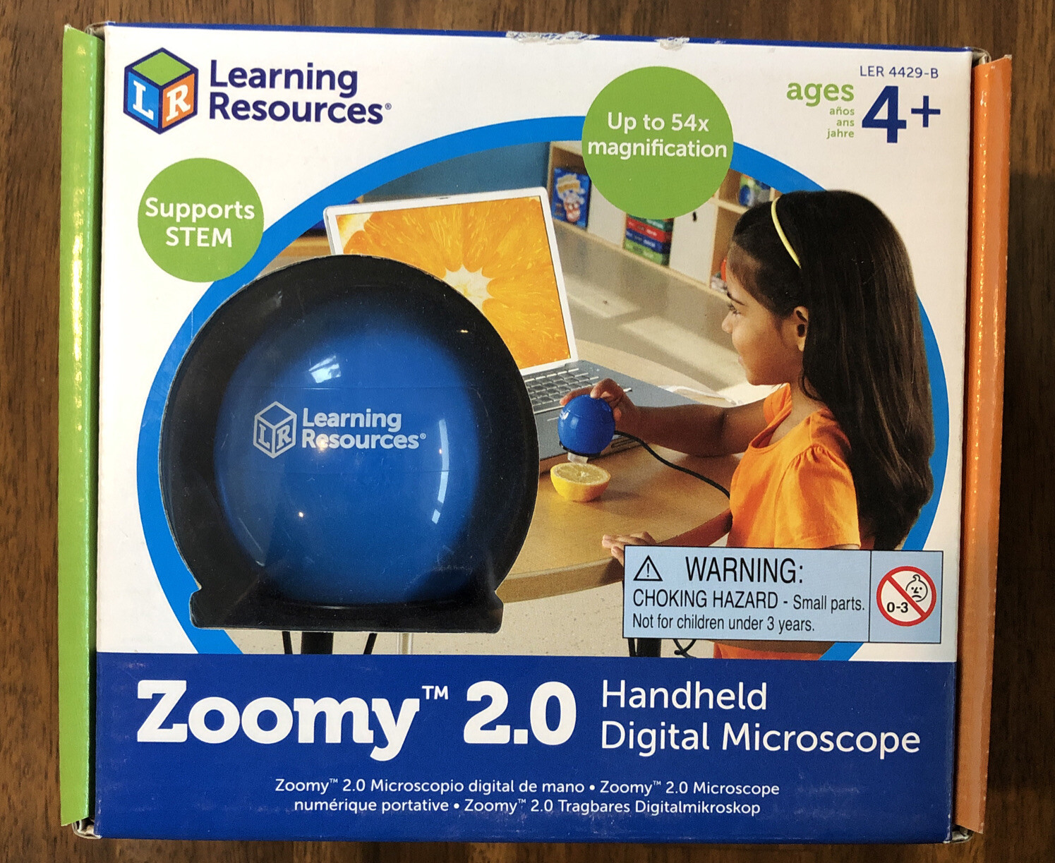 Learning Resources Zoomy 2.0 Handheld Digital Microscope STEM 54X ...