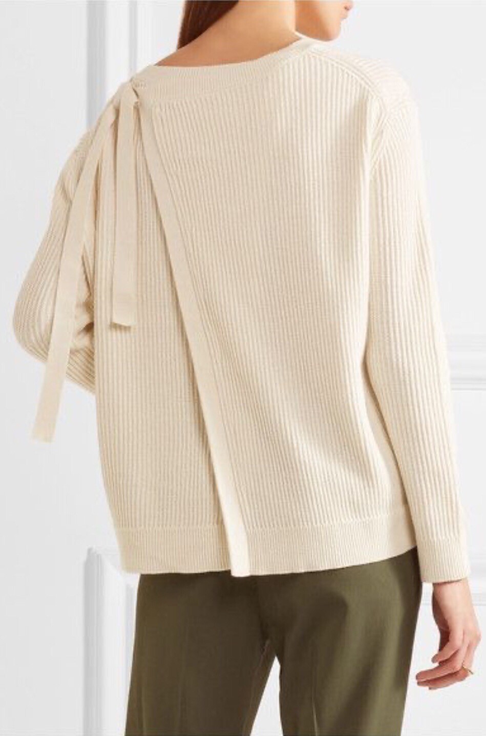 VINCE Off White Back Tie Shoulder Split Back Cashmere… - Gem