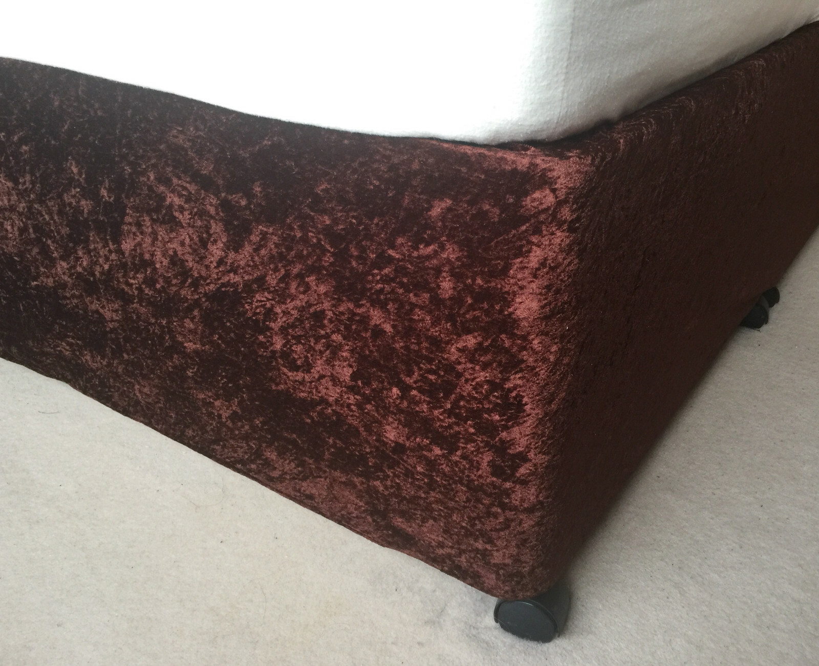 MANY COLOURS! Elasticated Fitted Divan Base Cover/ Bed wrap CRUSHED ...