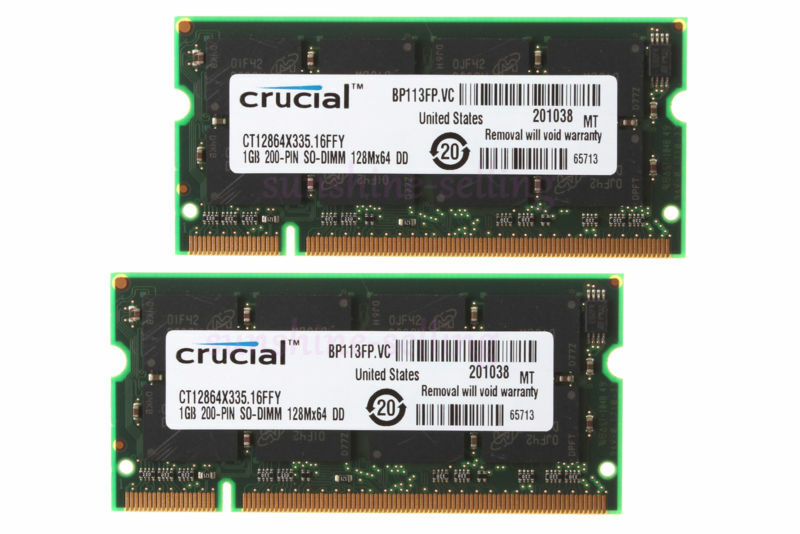 Crucial 2GB (2x1GB) PC2700 DDR333MHz 200Pin SO-DIMM RAM | 1GB | DDR1 ...