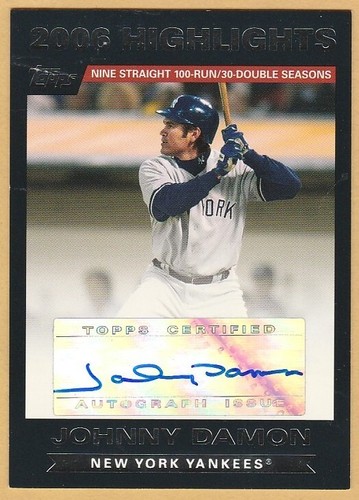2007 TOPPS JOHNNY DAMON CERTIFIED AUTO AUTOGRAPH CARD #HAJD | eBay