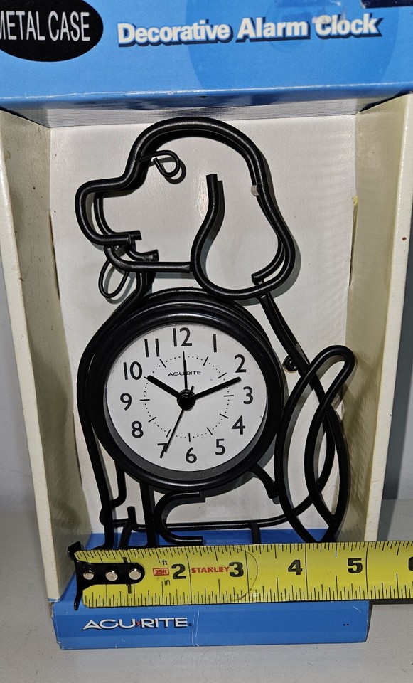 Acurite Dog Alarm Clock Metal 7.5" Puppy Sitting - BRAND NEW | eBay