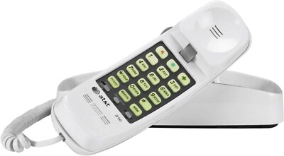 Corded White Landline Home Phone Lighted Keypad Speed Dial Mute Volume ...