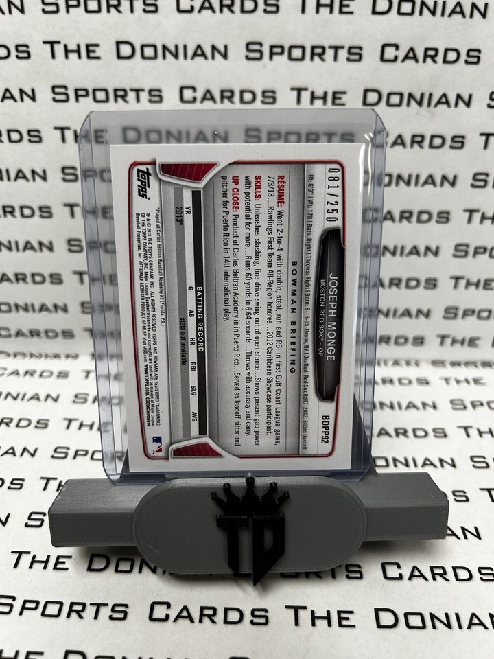 2013 Bowman Draft Draft Picks Orange /250 Joseph Monge #BDPP92 Rookie ...