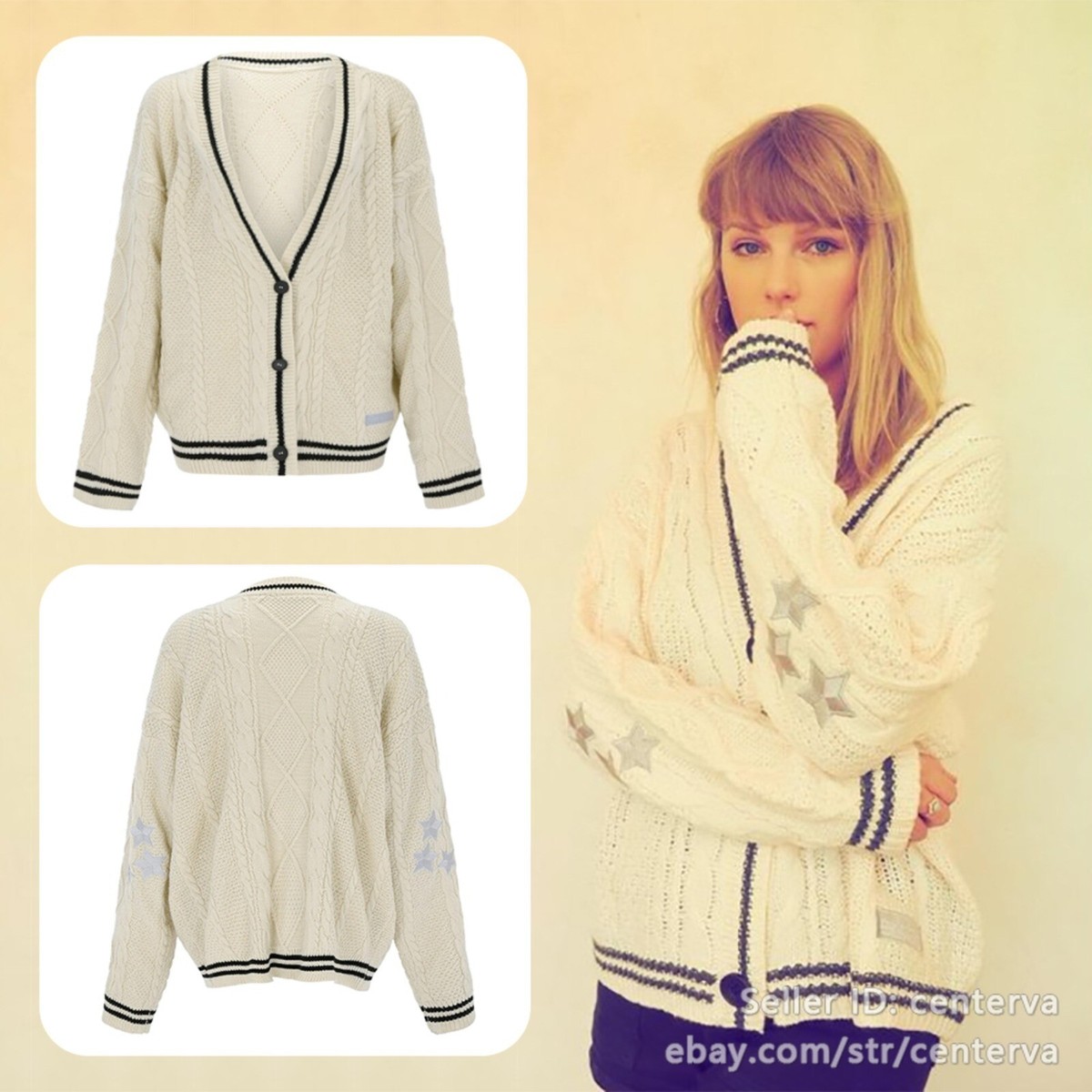 Taylor Swift Folklore Album Embroidered Cardigan: Vintage Taylor Swift Folklore Album Embroidered Cardigan: Vintage