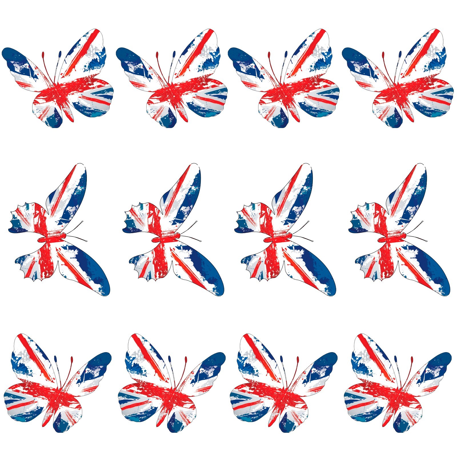 PRECUT Union Jack Butterflies Cupcake Toppers Cake Decorations | eBay UK
