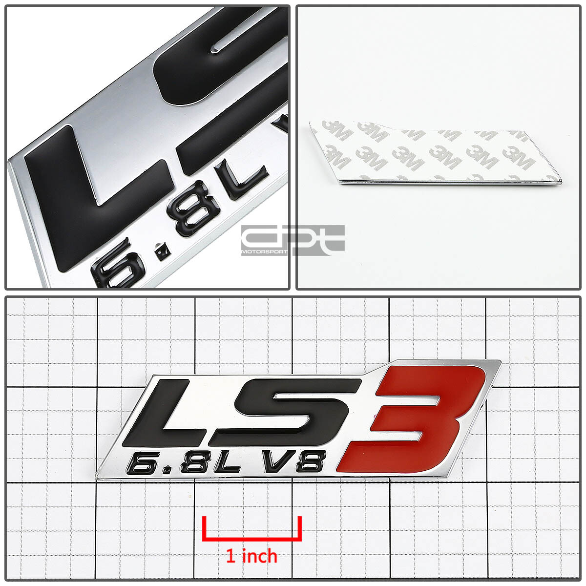 Fit 6.8 Chevy/Gm Ls3 Ls V8 Metal Bumper Trunk Grill Emblem Decal ...