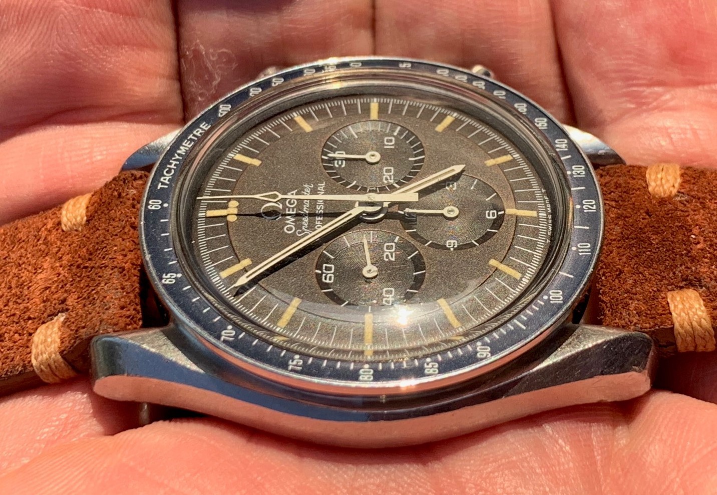 Tropical brown Omega Speedmaster 145.022-69ST chronograph Watch 861cal ...
