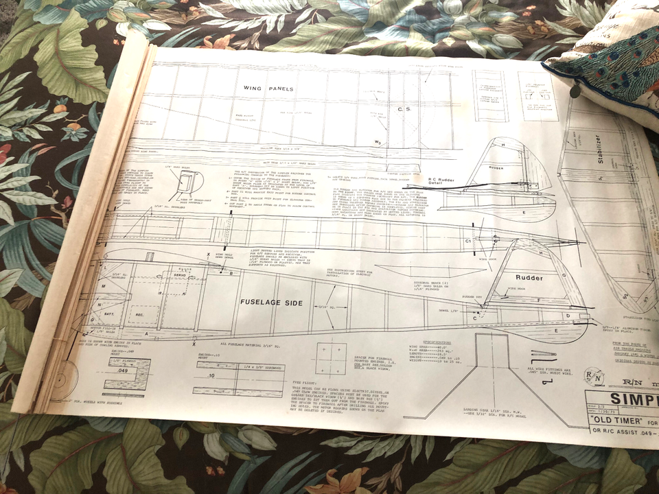 1979 Vintage R/N Models Simplex, 2/3 Scale Old Timer RC or Free Flight ...