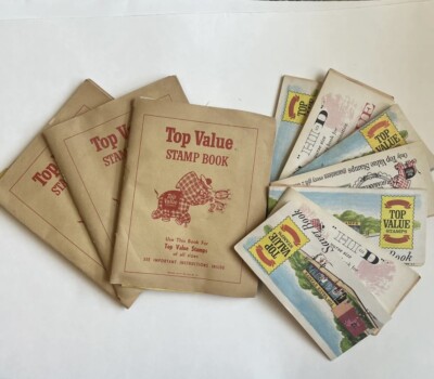 Vintage Top Value Stamps Saver Books Certificate Loose Stamp Bundle ...