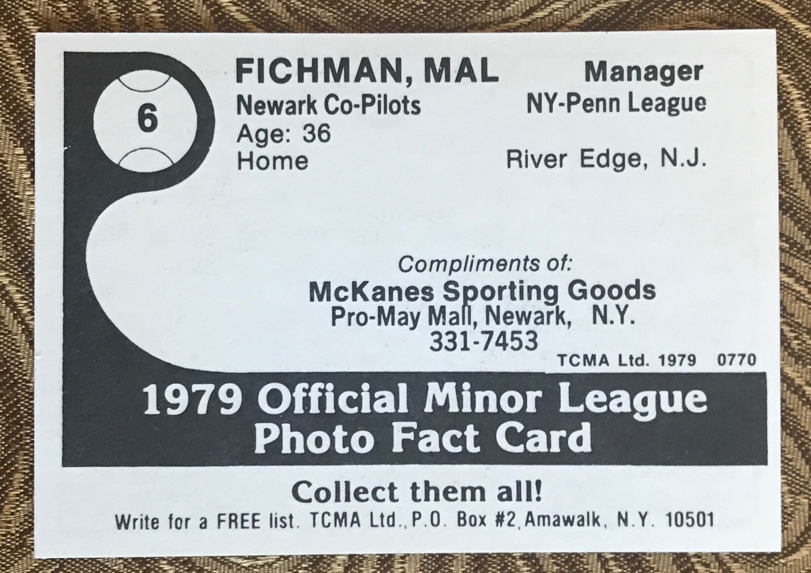 1979 TCMA Newark Co-Pilots #6 MAL FICHMAN NM-MT | eBay