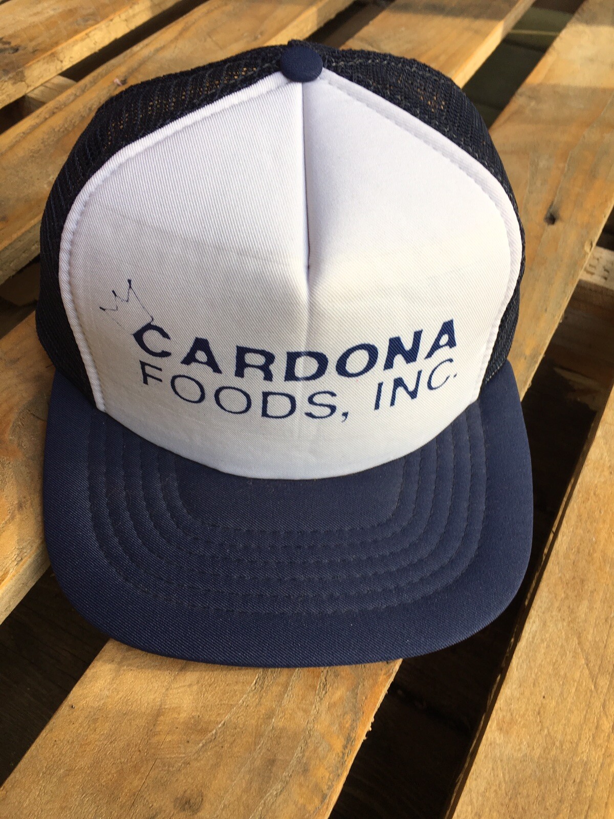 Cardona Foods, Inc Mesh Navy And White Trucker Hat Snapback | eBay