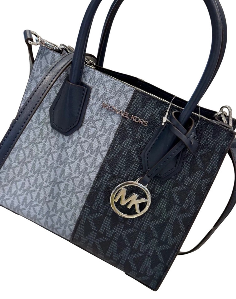 MICHAEL KORS MERCER MD SATCHEL SHOULDER MESSENGER BAG MK NAVY MULTI ...