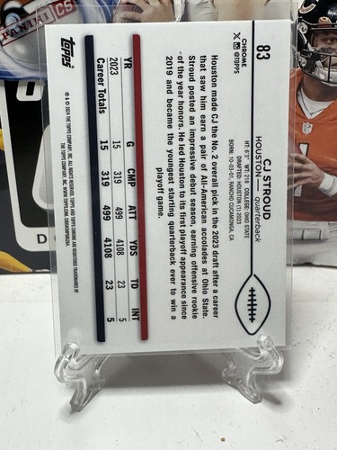 2024 Topps Chrome Refractor CJ Stroud Texans 83 Xfractor Holo Prizm Sp ...