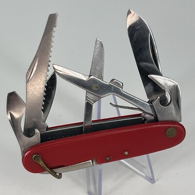 VINTAGE INTERPUR JAPAN RED SWISS ARMY STYLE MULTI TOOL POCKET KNIFE | eBay