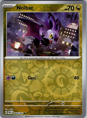 Noibat Reverse Holo Pokemon TCG Card 068/091 | eBay