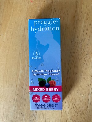 Threeollies Preggie Hydration Mixed Berry Powder Packets Pregnancy ...