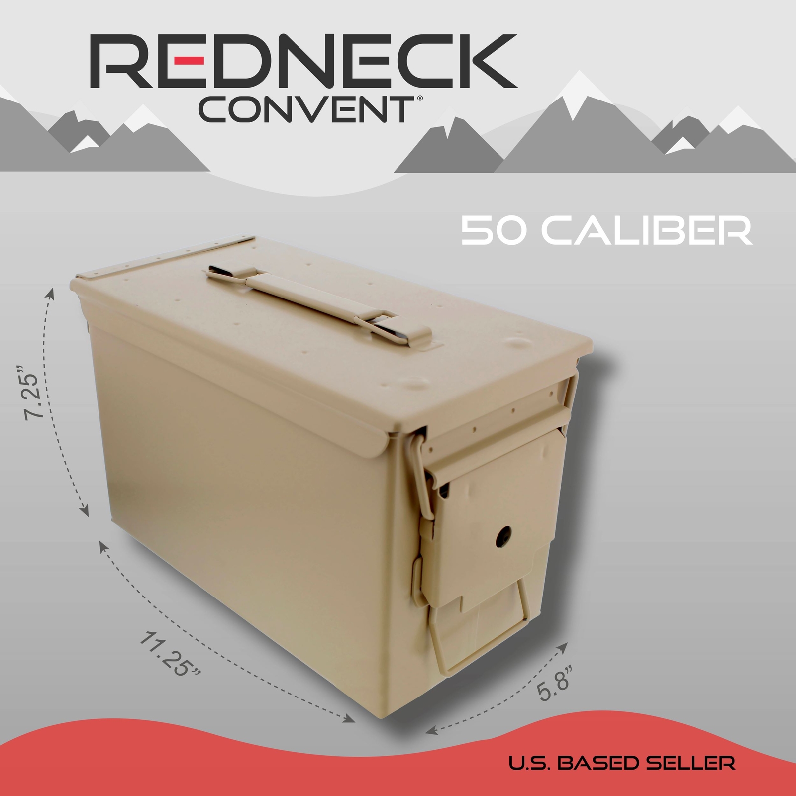 Redneck Convent Metal Ammo Storage Box 2pk - Tan .30 and .50 Cal ...