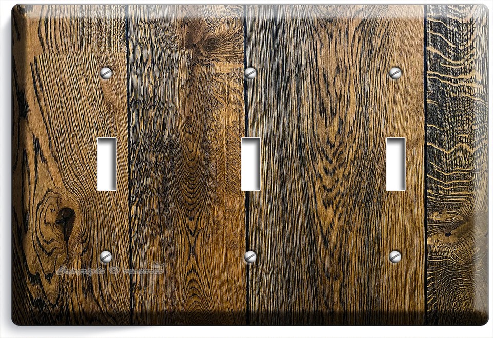 RUSTIC ANTIQUE OLD WOOD STYLE LIGHT SWITCH OUTLET WALL PLATES COUNTRY ...