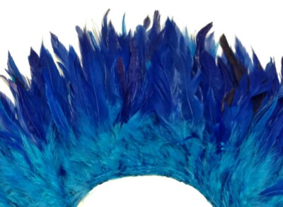 2 Inch Strip - Blue Two Tone Bleached & Dyed Strung Rooster Schlappen ...