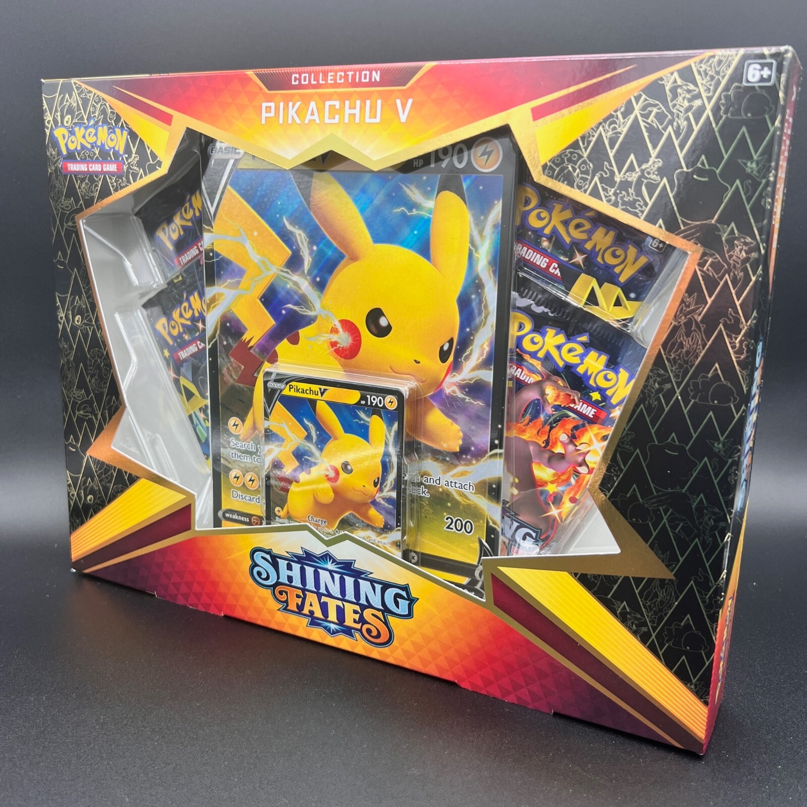 Pokemon TCG: SHINING FATES PIKACHU V BOX | FACTORY SEALED 4 Packs ...