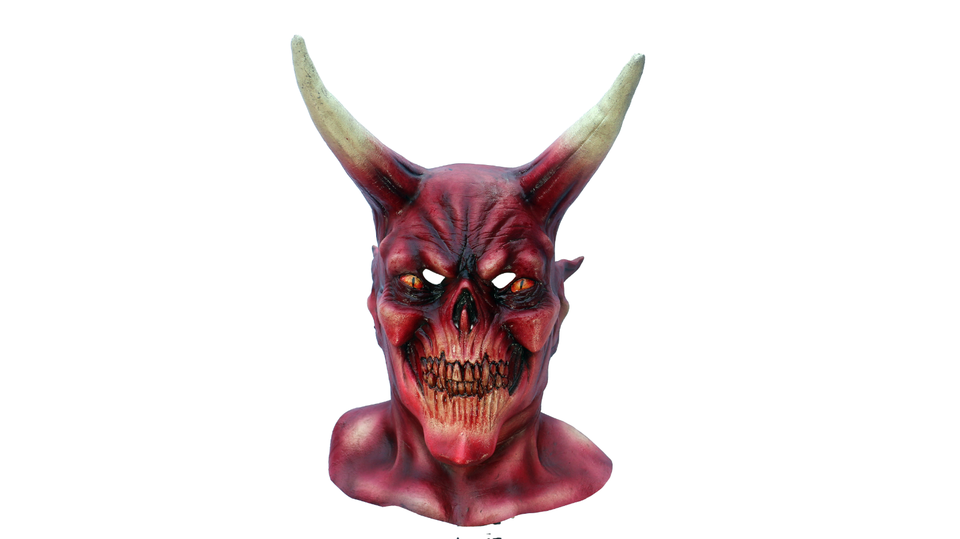 Ghoulish Productions The Red Devil Latex Face Mask Horror Halloween ...