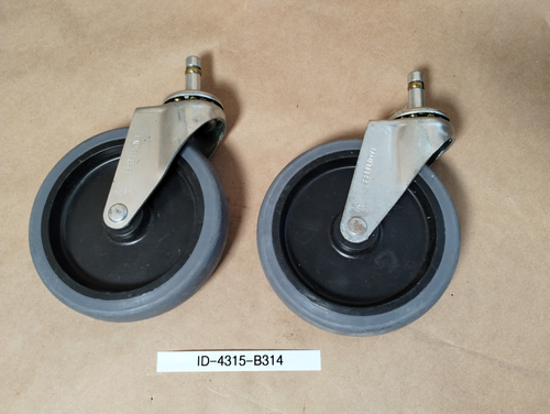 PAIR JC Faultless 5"x1” Utility Cart Wheel Casters - Both (non-locking ...