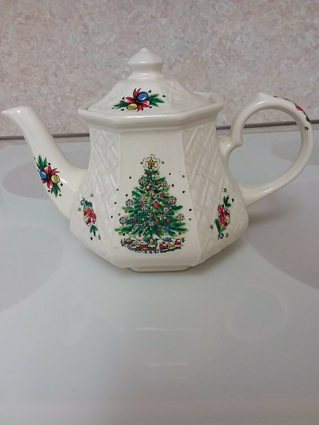 VINTAGE SADLER SALEM CHRISTMAS EVE TREE PORCELAIN TEAPOT TEA POT ...