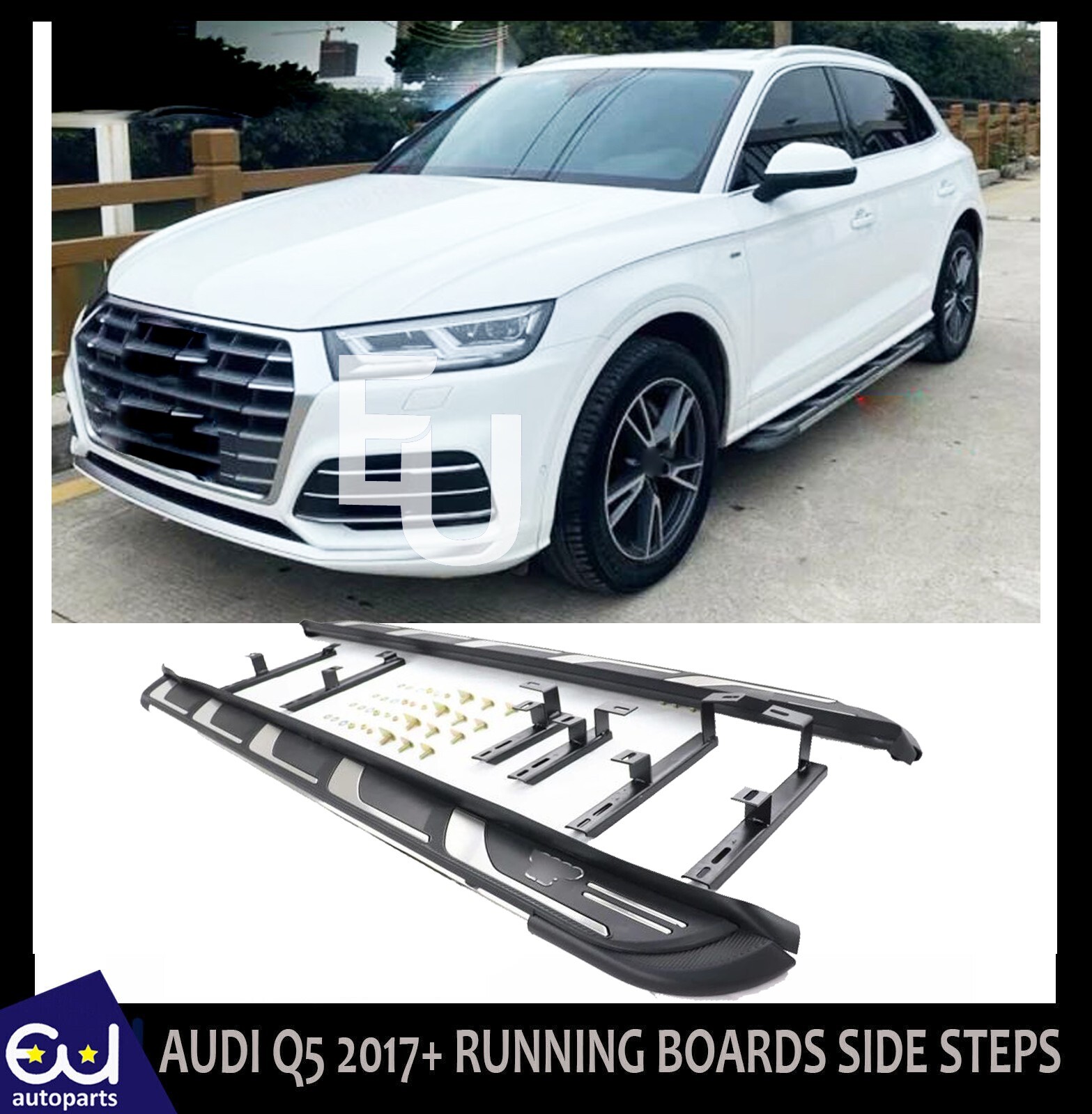 FOR AUDI Q5 SIDE STEPS RUNNING BOARDS GUARD BAR 2017-PRESENT | eBay