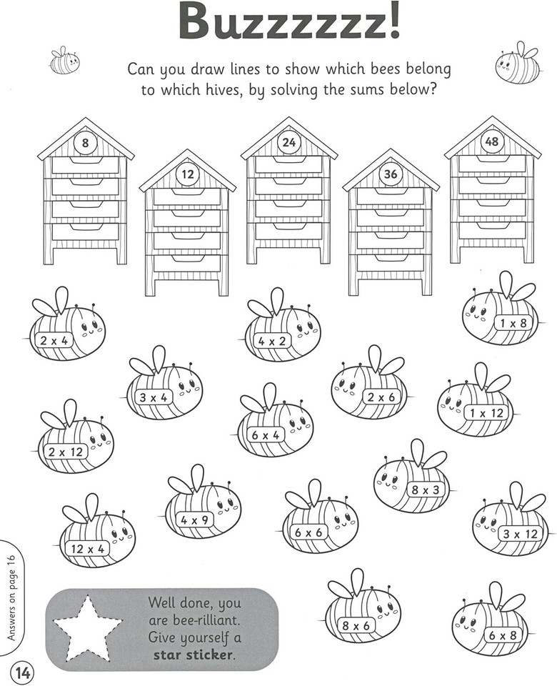 Times Tables Activity Book Childrens Learn Maths Multiplication & Wall ...