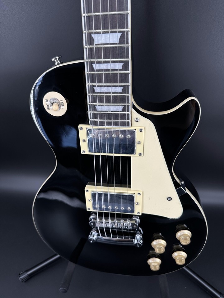 IN STOCK Electric guitar LP style black Chibson Chrome plated hardware ...