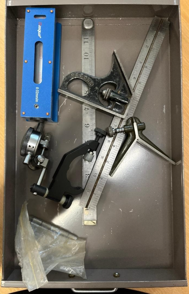 Job Lot of Measuring Supplies Vee Blocks Micrometers Gauges Level ...