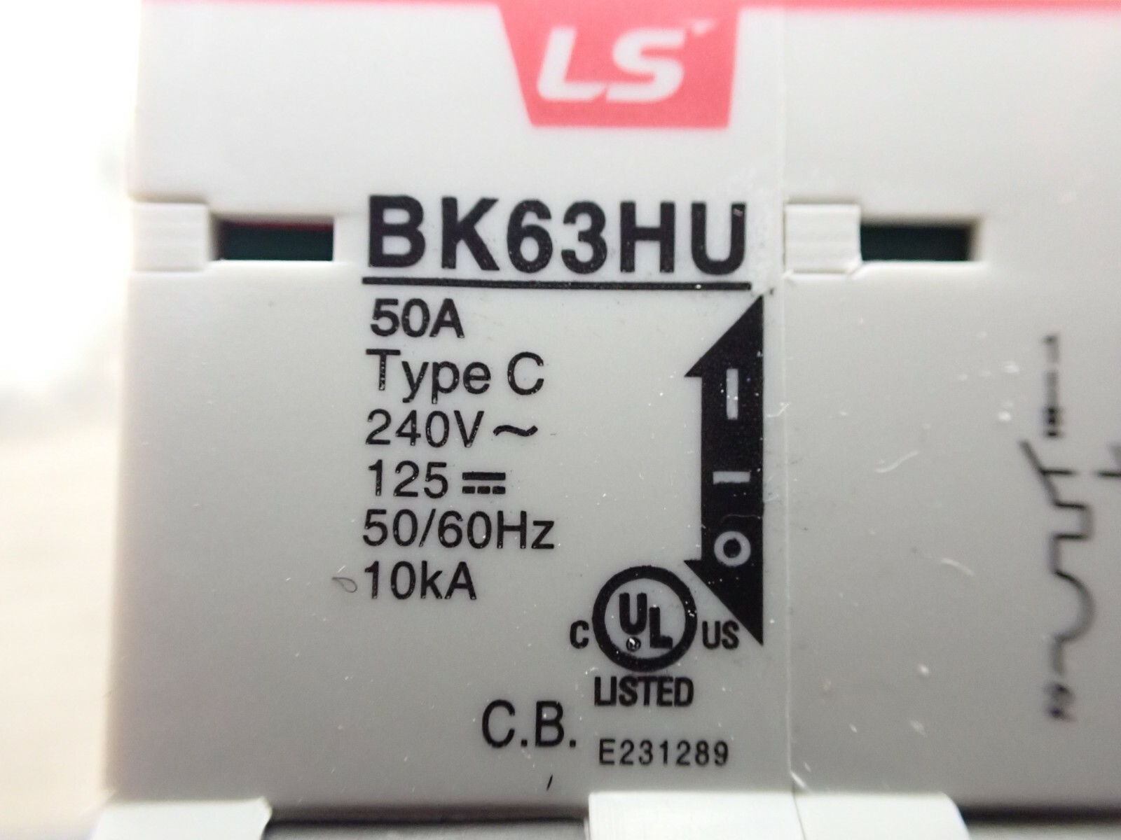 NEW LS ELECTRIC BK63HU 3P 50 Amp UL489 C Curve 10kA 240 Volt Feed Thru ...