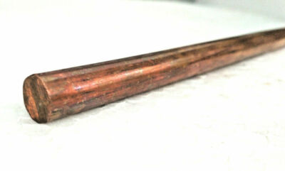 Copper round rod 12" long 1/2" c110 solid .50" od cu lathe bar 12mm ...
