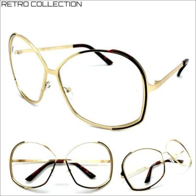 OVERSIZED EXAGGERATED Retro Style Clear Lens EYE GLASSES X-Large Huge ...