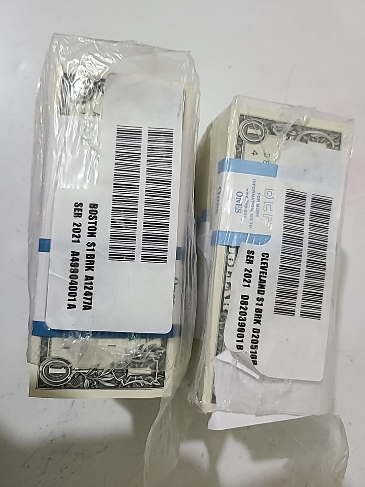 One Stack - 2021 ONE DOLLAR $1 Notes CRISP UNCIRCULATED from BEP PACK ...