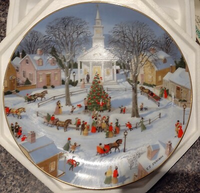 Christmas Tree Lighting “An Old Time Country Winter” Plate. | eBay