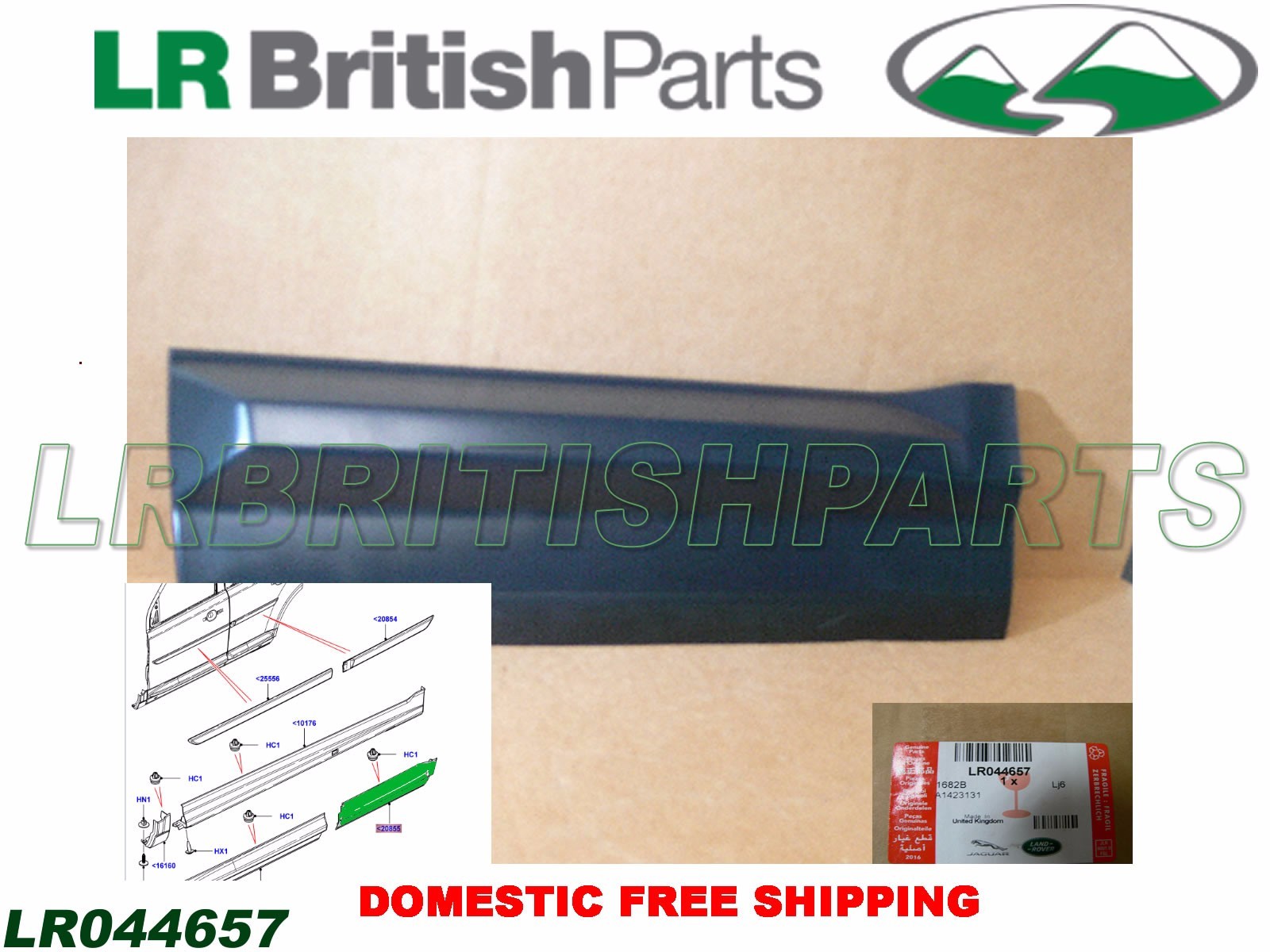 GENUINE LAND ROVER REAR DOOR LOWER MOULDING LR2 LEFT SIDE NEW LR044657 ...
