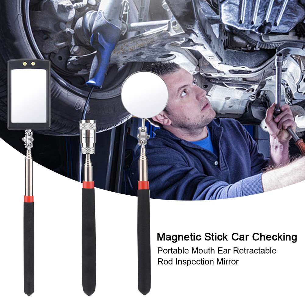 Retractable Rod Portable Magnetic Stick Inspection Mirror Car Checking ...