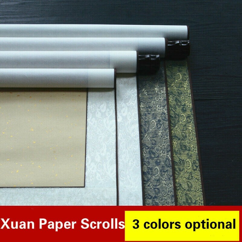 Chinese Xuan Paper Scrolls Textured Blank Painting Wall Scroll Vertical ...