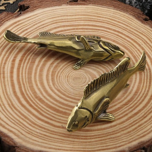 Brass Fish Figurine Statue Animal Figurines Toys Home Office Desktop ...