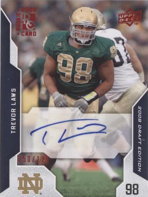 2008 Upper Deck Draft Edition - Trevor Laws #98 Red Exclusives ...