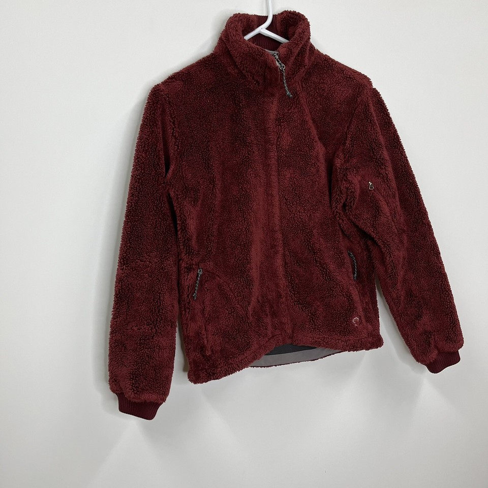 Womens Mountain Hardwear Jacket Small Red Pile Monkey Fleece Full Zip ...